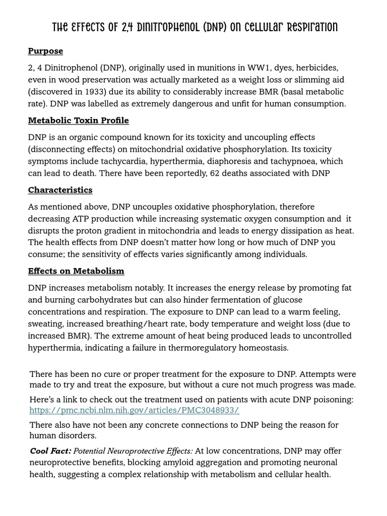 Biology Unit 3 Project - Metabolic Toxin Profile | PDF | Cellular ...