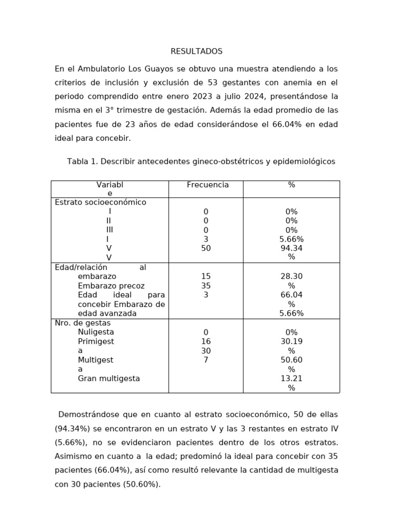 Cap. III. Resultados Correcciones Oct 2024 | PDF | Anemia ...