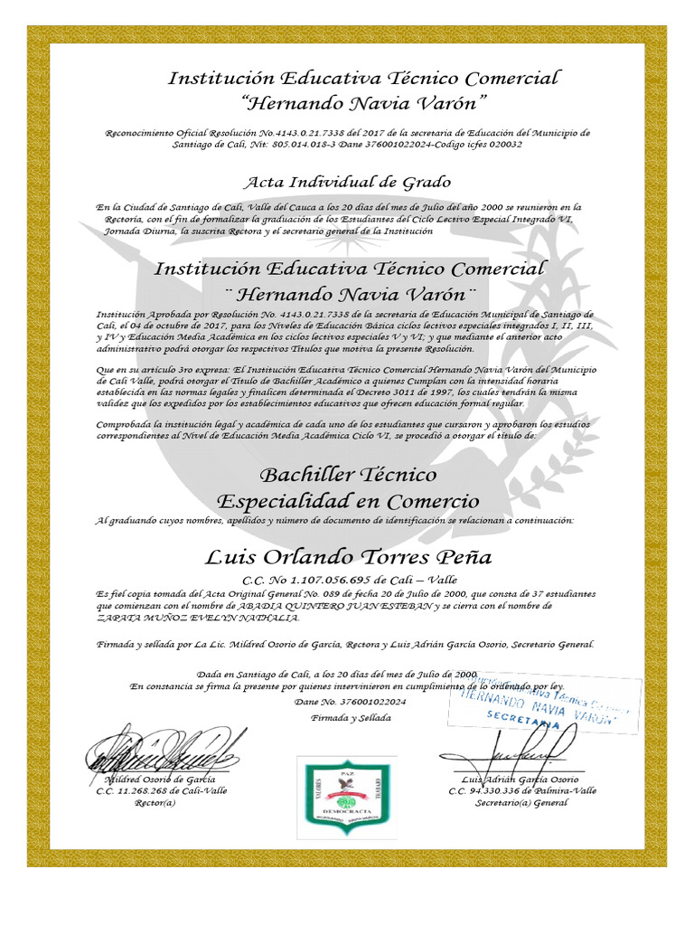 Acta de Grado Luis | PDF