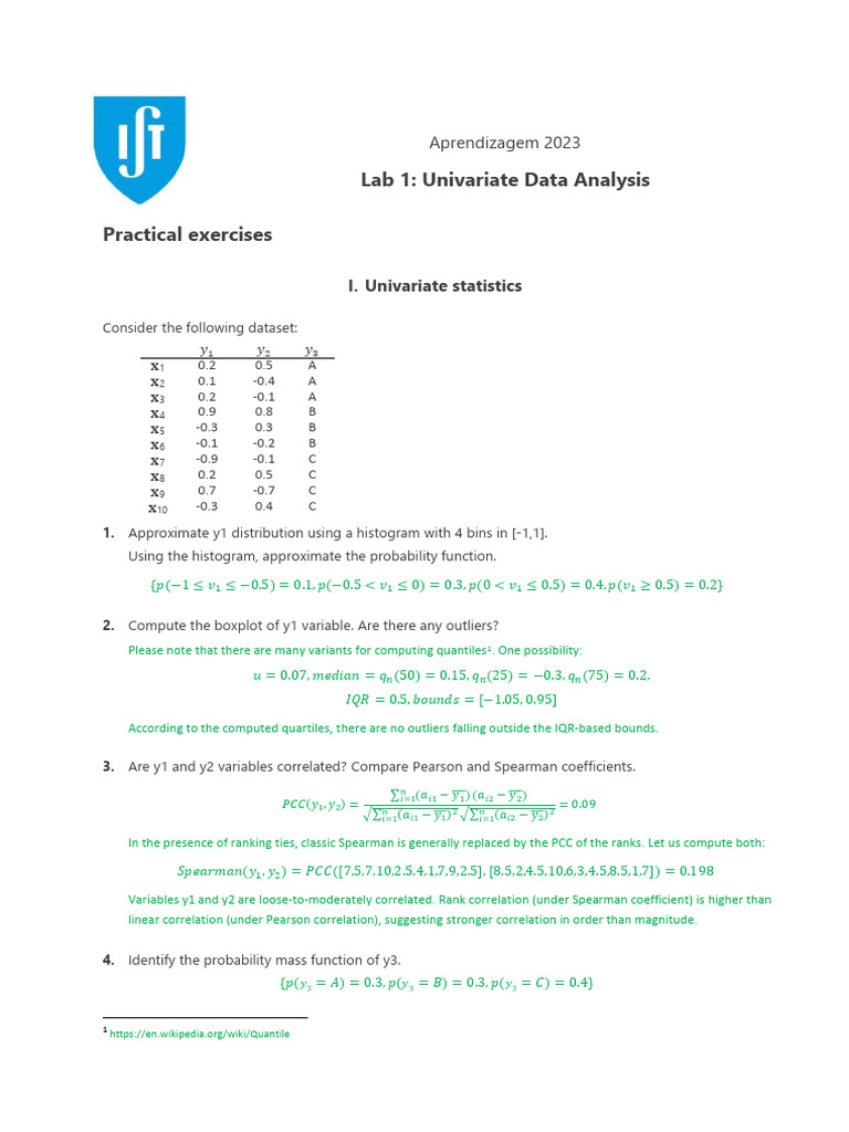 P01 UnivariateDataAnalysis SolutionNotes | PDF | Data Analysis ...