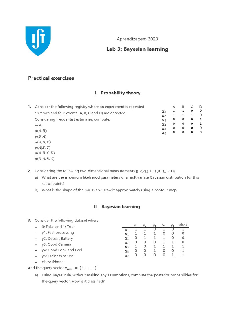 P03 BayesianLearning | PDF | Algorithms | Probability