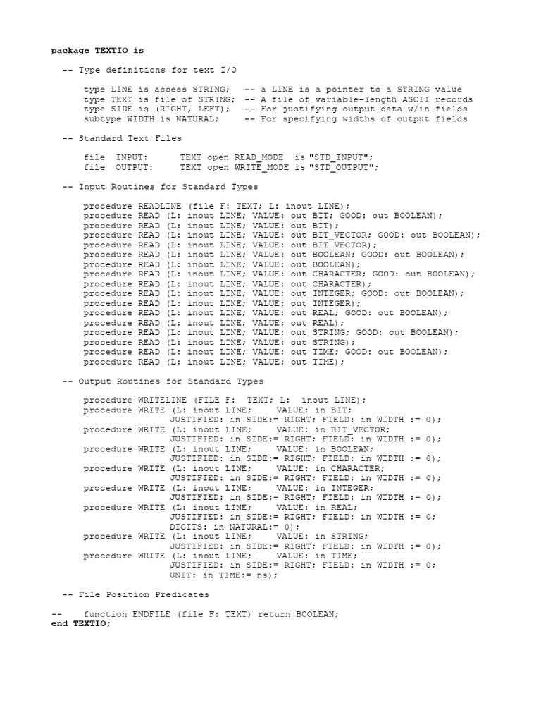 Clase2 Anexo - Packages - STD - TEXTIOyIEEE | PDF | Data Type | Boolean Data Type
