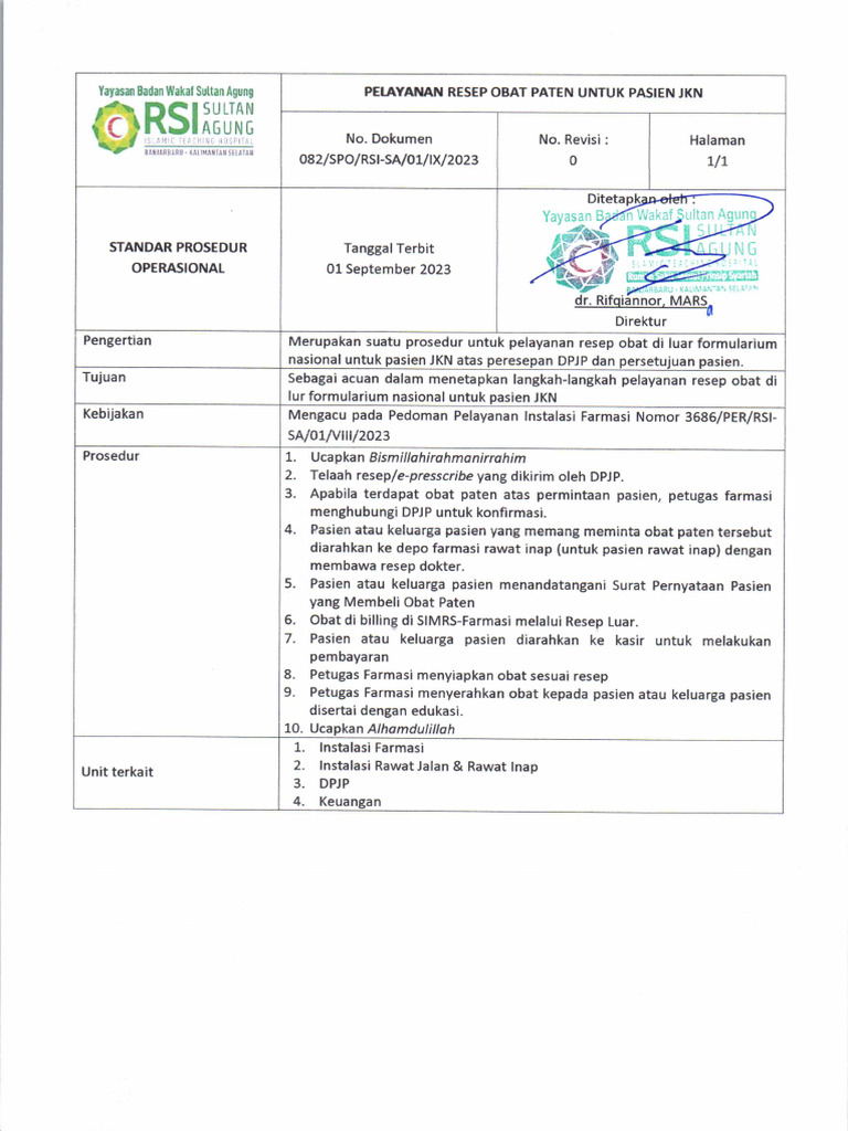 SPO Obat Paten | PDF