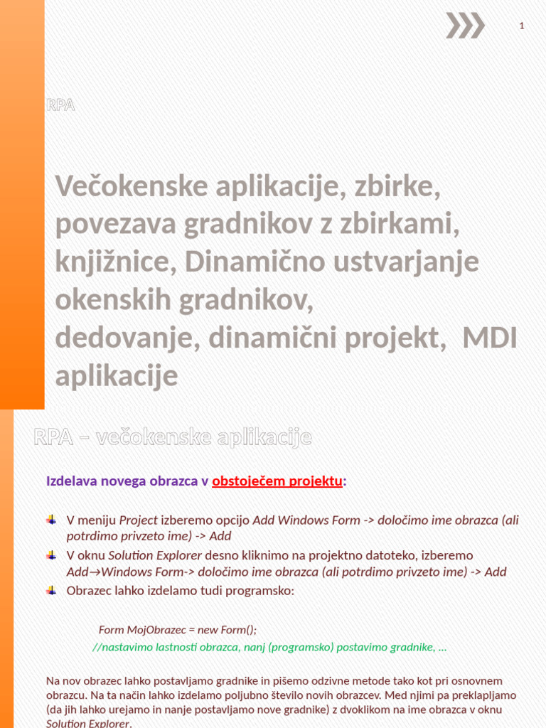 RPA4 - Večokenske Aplikacije, Zbirke, Povezava Gradnikov Z Zbirkami, Knjižnice | PDF