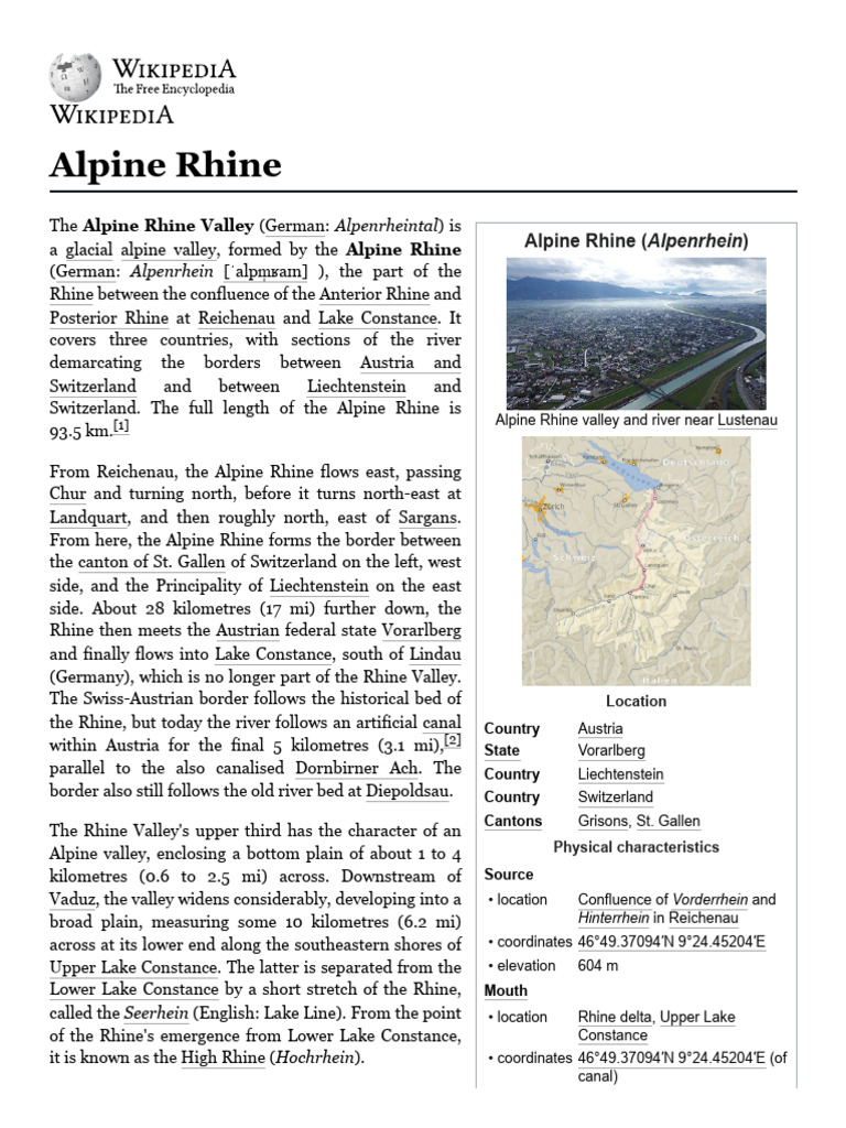 Alpine Rhine Confluence Coordinates | PDF | Rhine