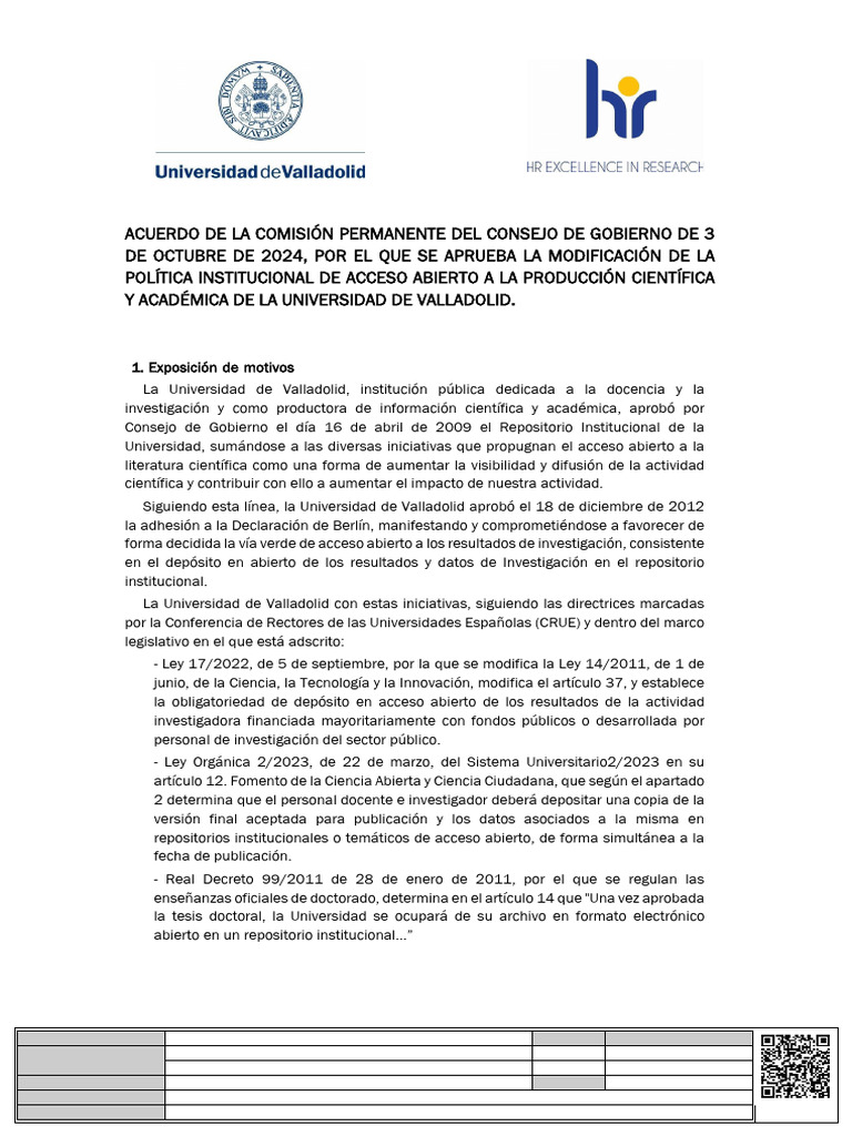 Polí Tica Institucional Acceso Abierto | PDF | Acceso abierto