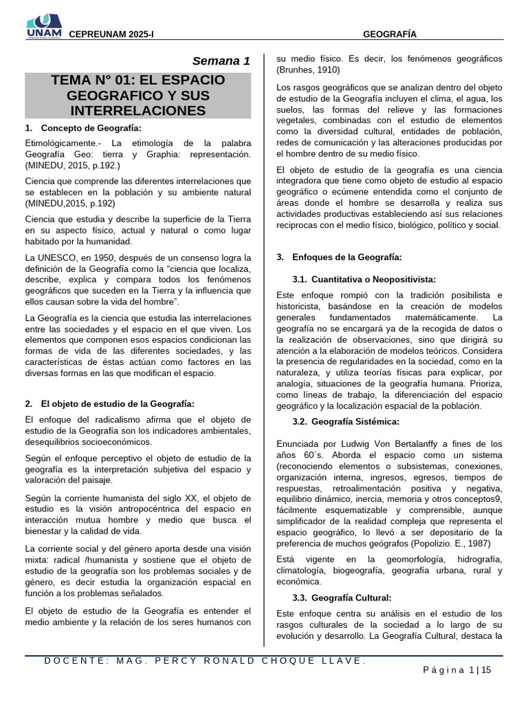 Separata de Geografía de La 1ra Semana | PDF | Geografía | Andes