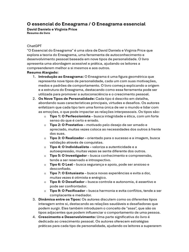 Guia Prático do Eneagrama: 9 Tipos | PDF | Eneagrama de personalidade ...