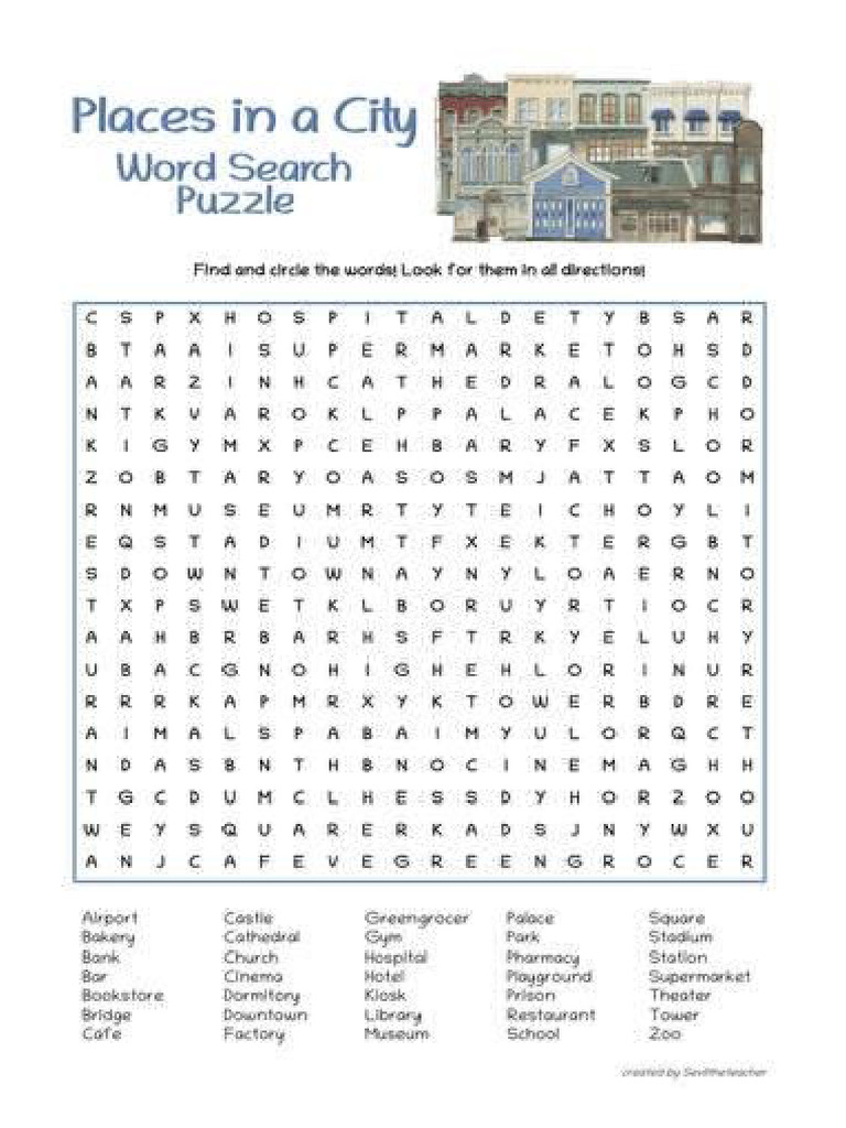 Places Wordsearch | PDF