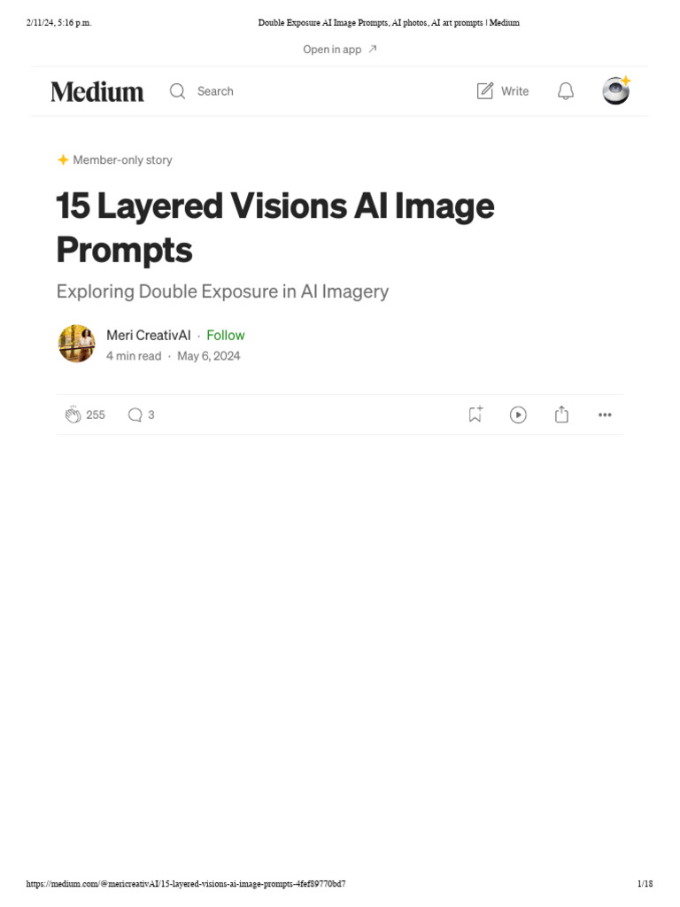 AI Double Exposure Image Prompts | PDF | Exposure (Photography) | Imaging