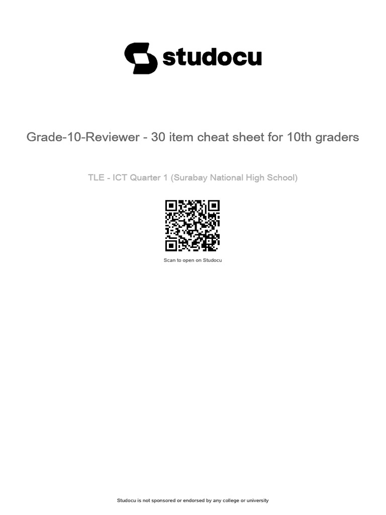 Surabay High School Grade 10 Cheat Sheet | PDF | Bios | Booting
