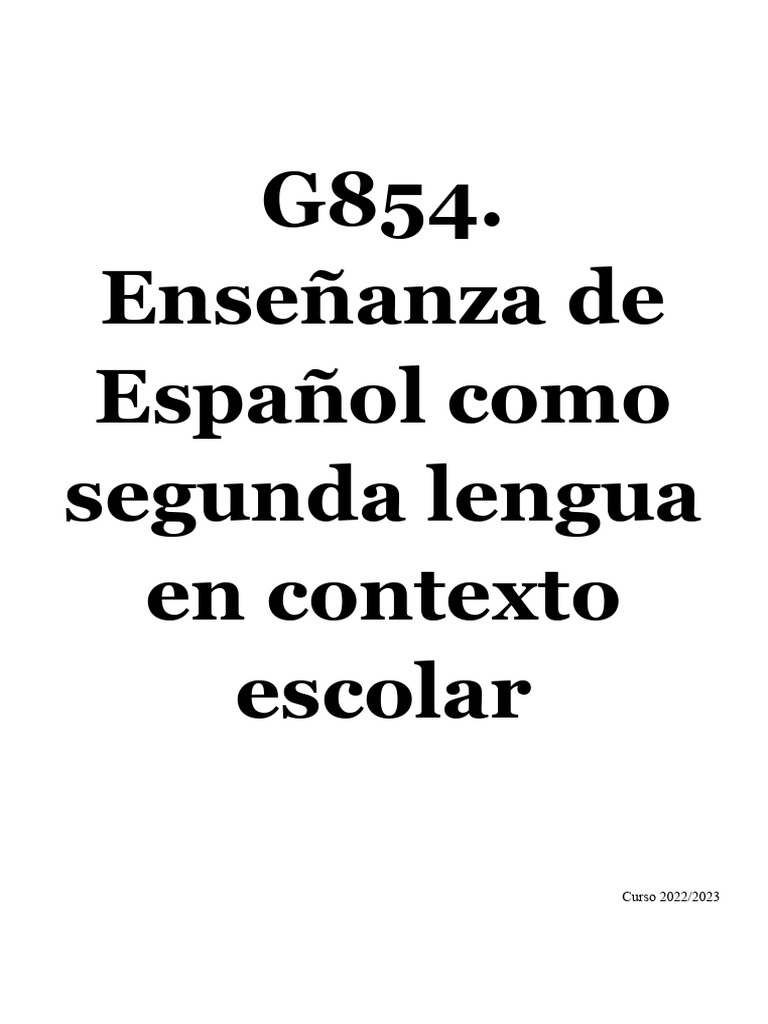 TEMA 1 ESP COMO L2 | PDF | Segundo lenguaje | Lengua española