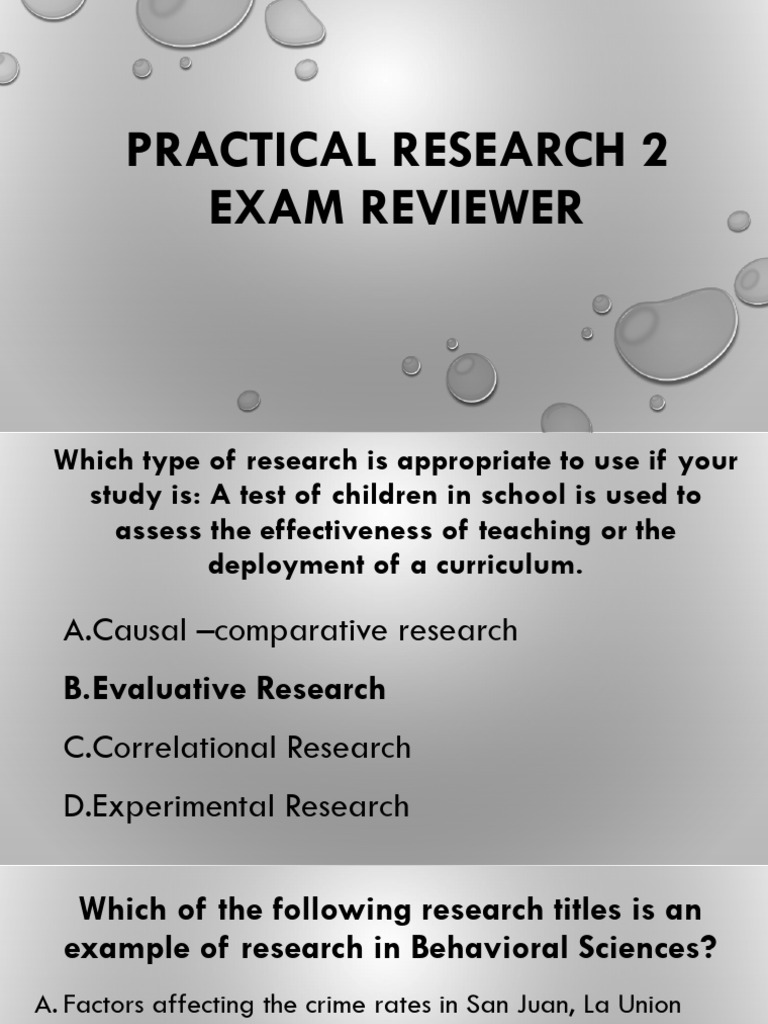 PR2 1stQ Exam Review | PDF | Quantitative Research | Methodology