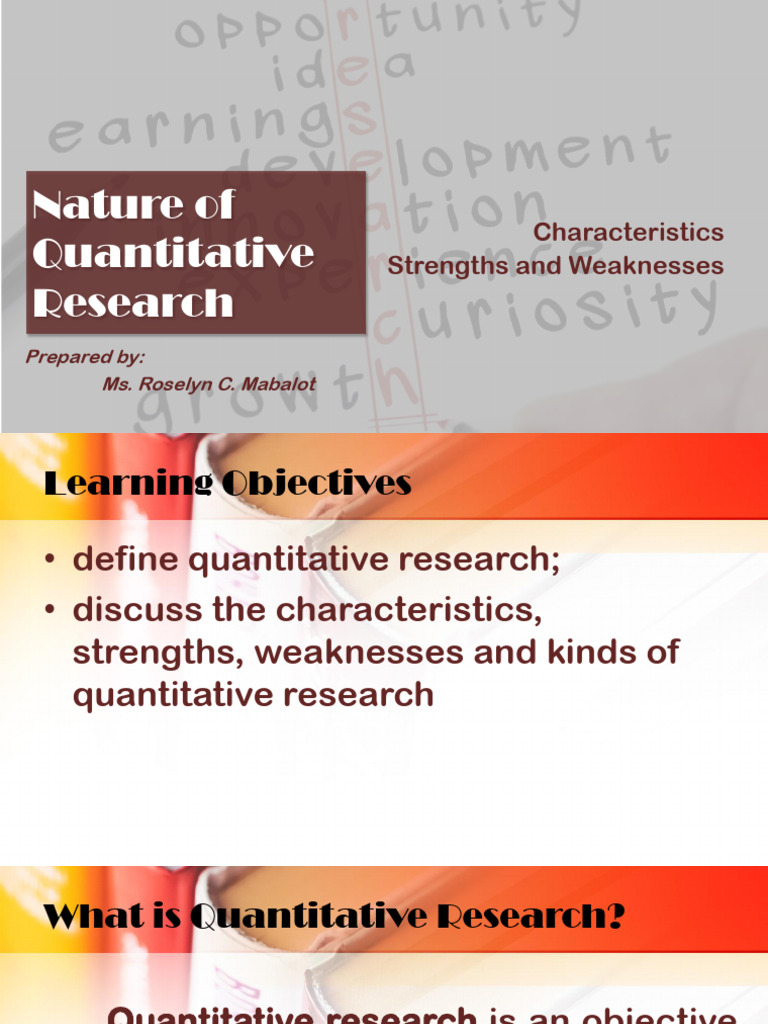 Nature of A Quantitative Research | PDF | Quantitative Research ...