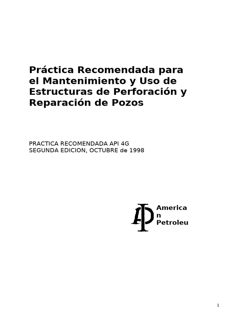 API RP 4G Español | PDF | Soldadura | Construcción