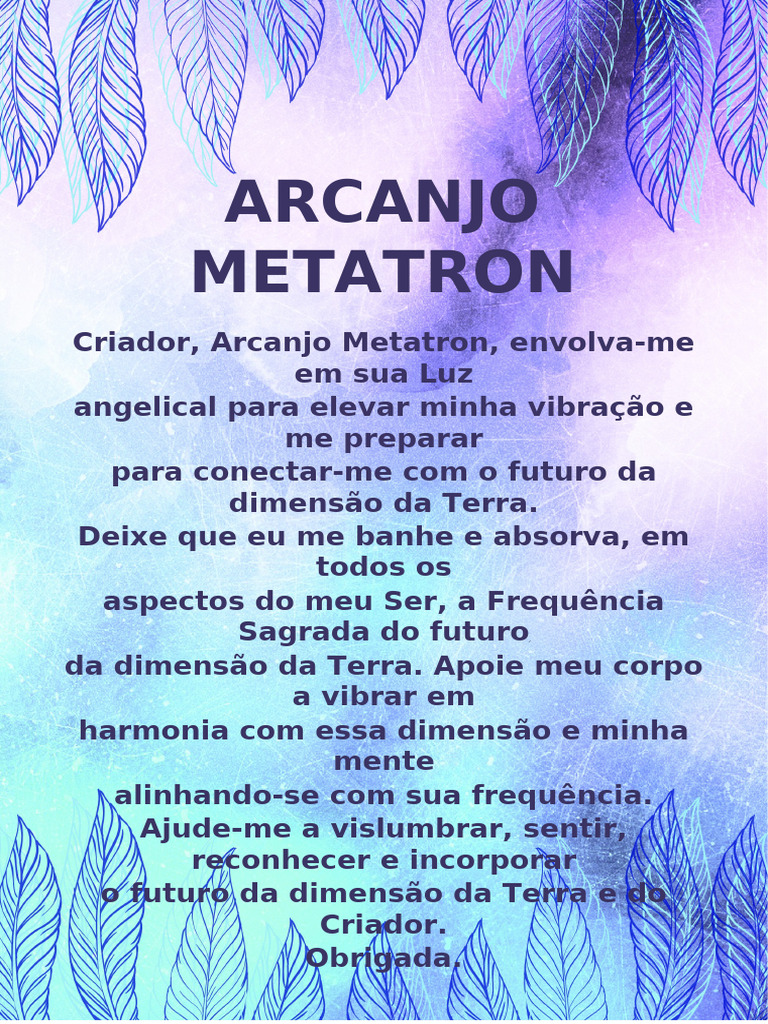 ARCANJO METATRON oração 2024 | PDF