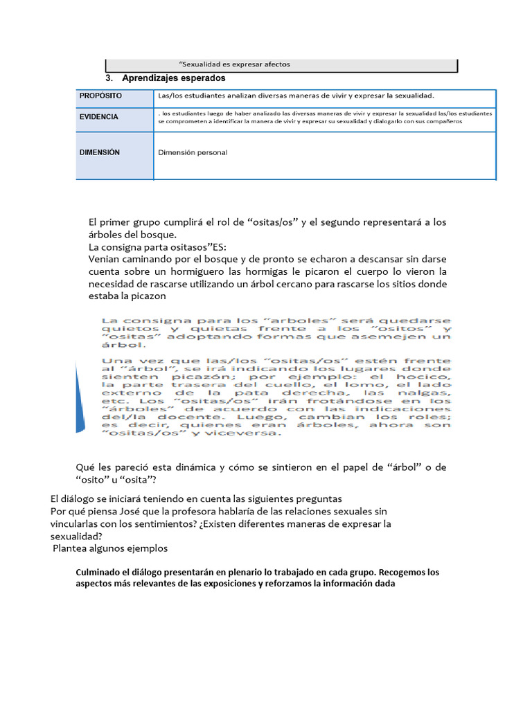 Ficha 2 Sexualidad Es Expresar Afecto 2024 Pdf Las Emociones La