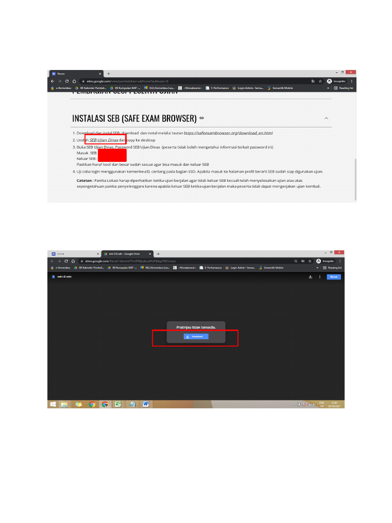 Panduan Instalasi SEB UD TK I TH 2021 | PDF
