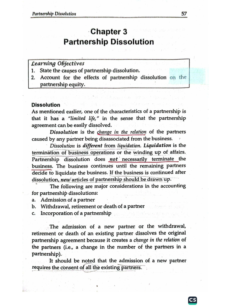 Partnership Dissolution | PDF