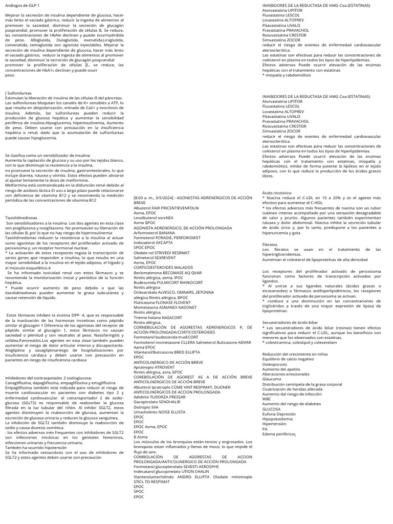 Farma 3 | PDF | Estatinas | Insulina