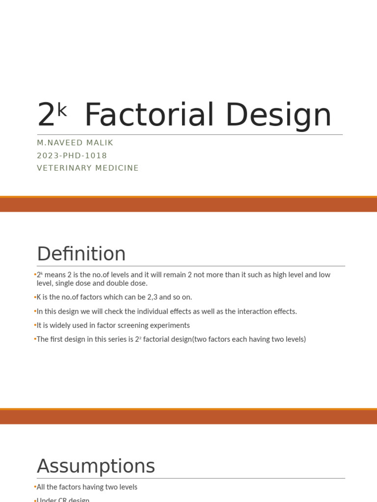 2k Factorial Design Main-2 | PDF | Science & Mathematics