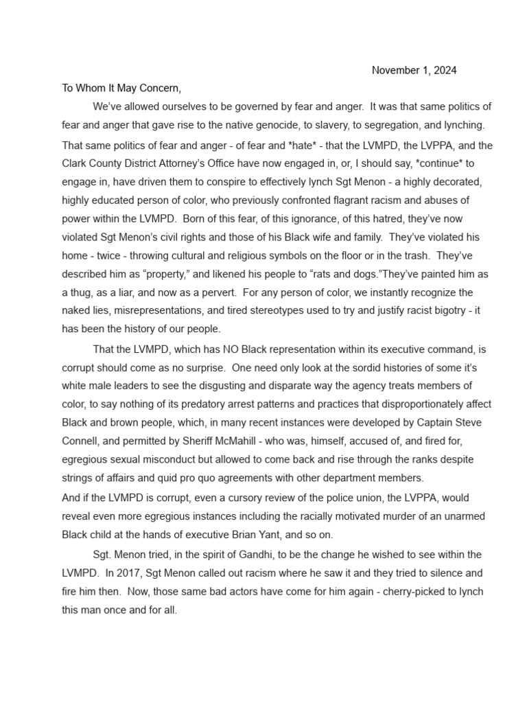 Kevin Menon Family Statement | PDF | Crimes | Crime & Violence