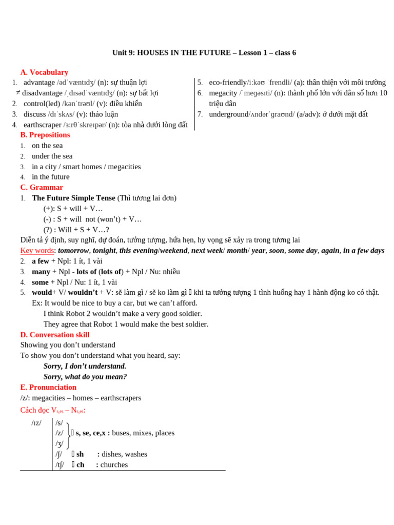 Unit 9 Lesson 1+2+3 | PDF