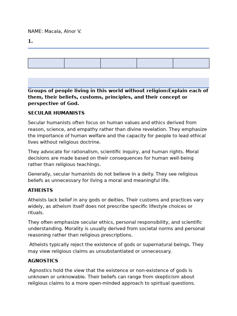 Religion | PDF | Existence Of God | Atheism