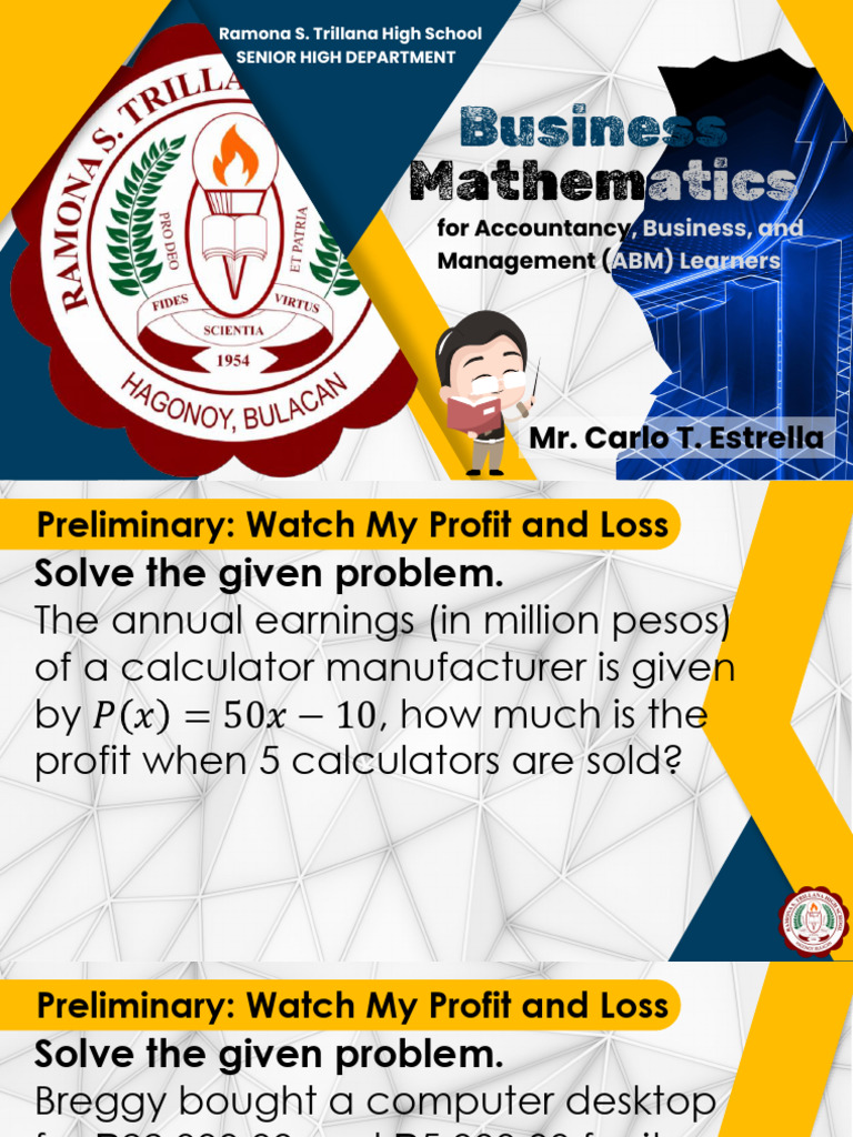 BusMath-LM8-Break-even Analysis and Problem Solving Involving Buying and Selling | PDF ...