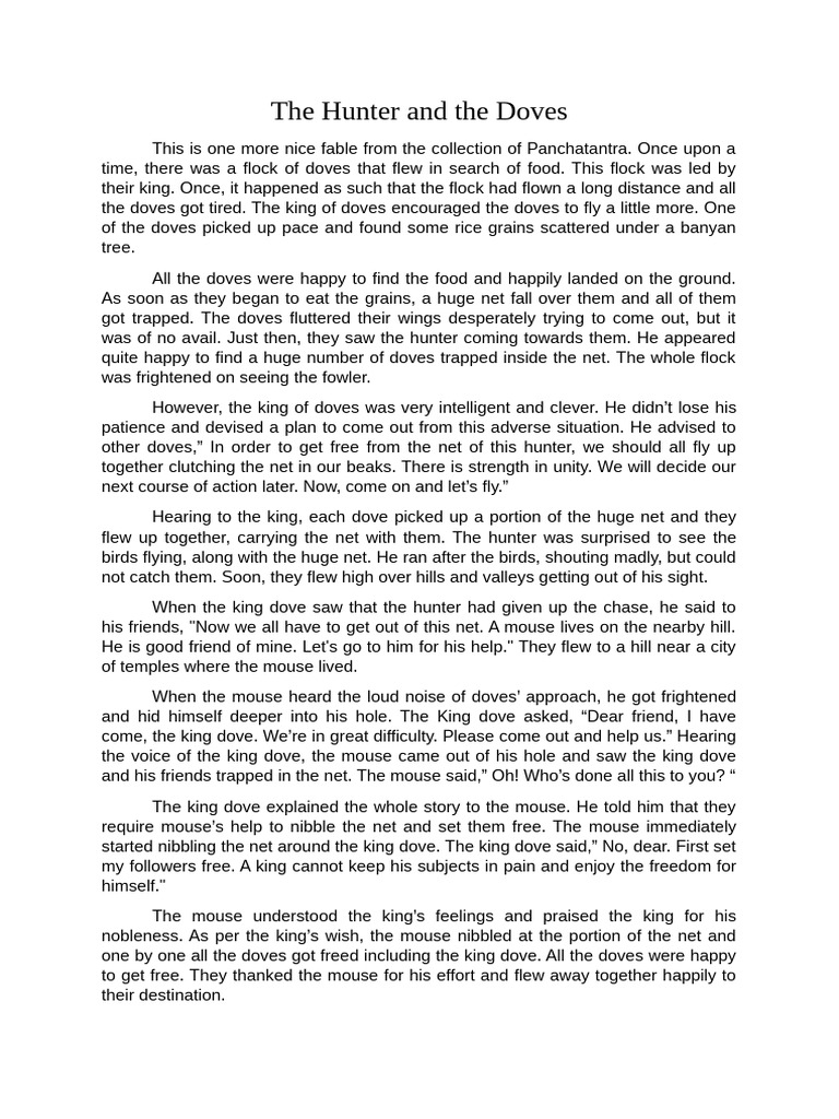 The Hunter and The Doves. Reading Material | PDF | Art