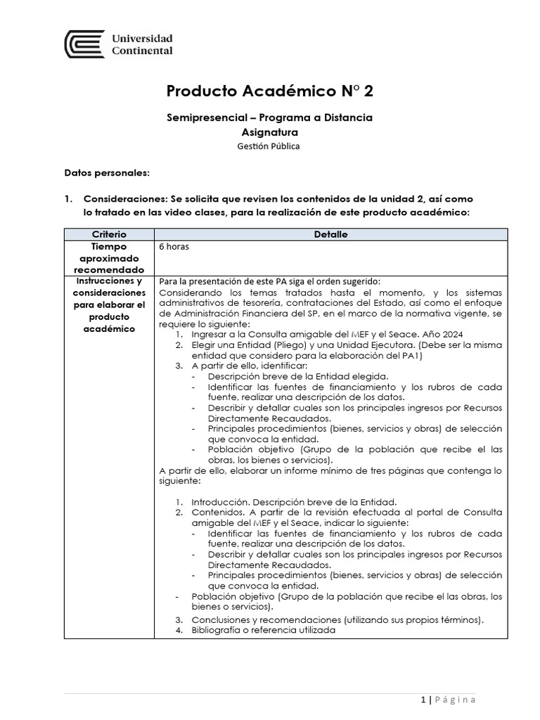 Producto acadÃ©mico 2 - GP 2024 | PDF | Bibliografía