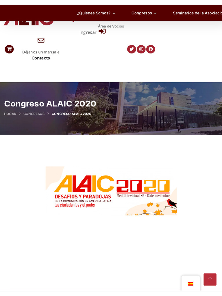 Congreso ALAIC 2020 - Alaic | PDF | America latina
