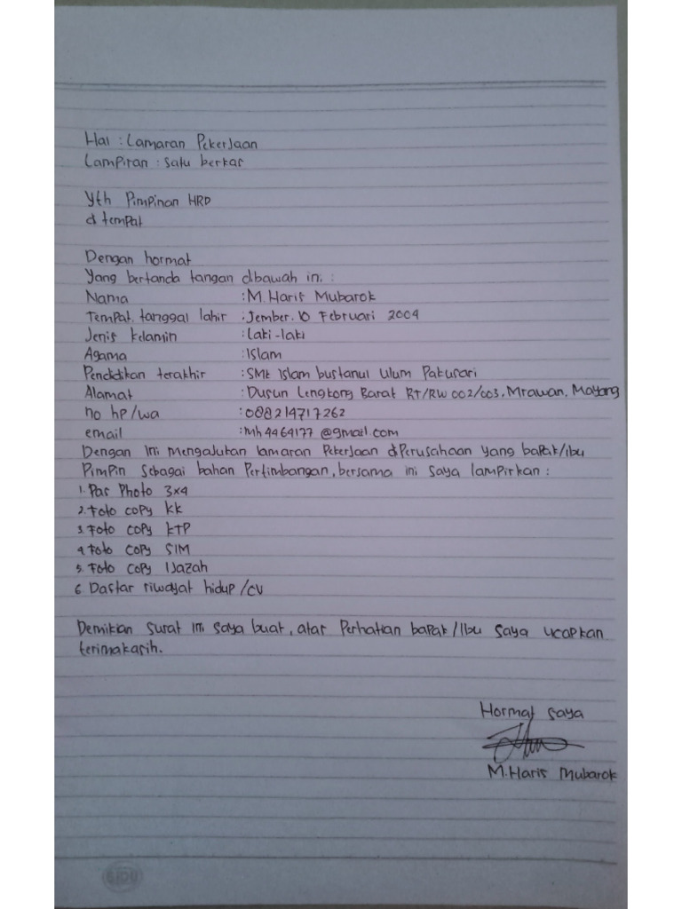 Surat Lamaran | PDF