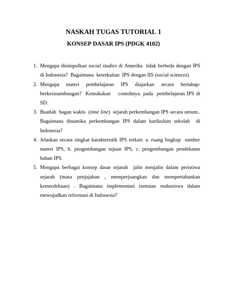 Naskah Tugas Tutorial 1 | PDF