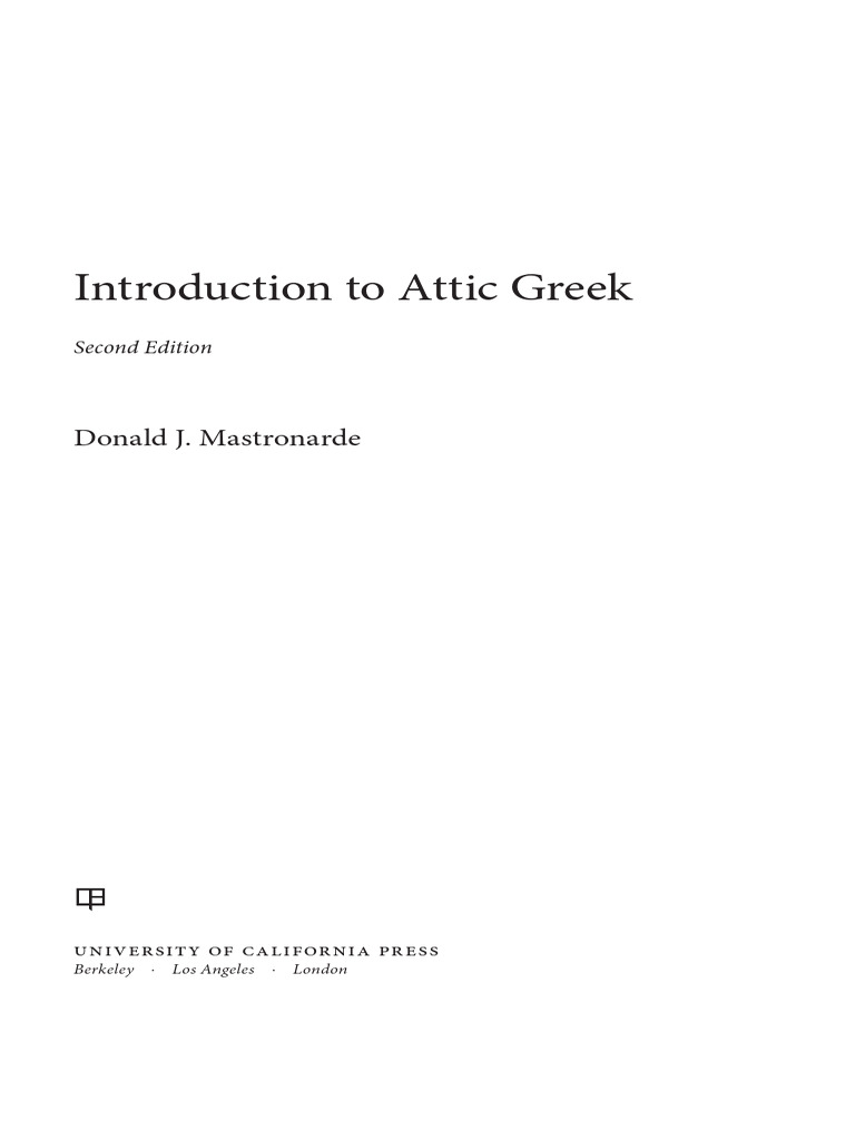 Introduction_to_Attic_Greek | PDF | Perfect (Grammar) | Adjective