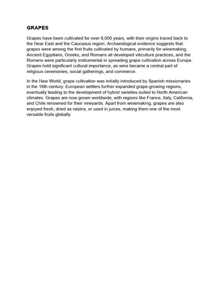GRAPES | PDF | Travel | History
