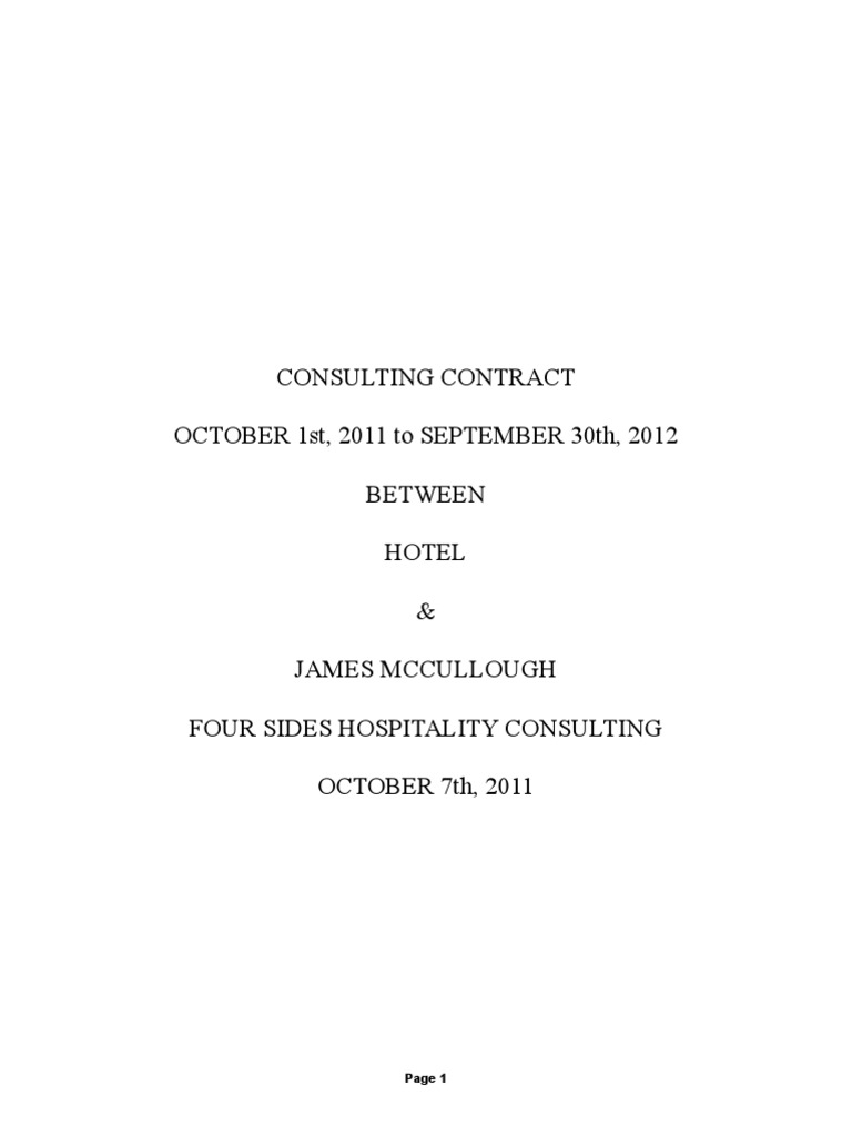 Hotel Consulting Contract Demo | Employee Benefits | Employment