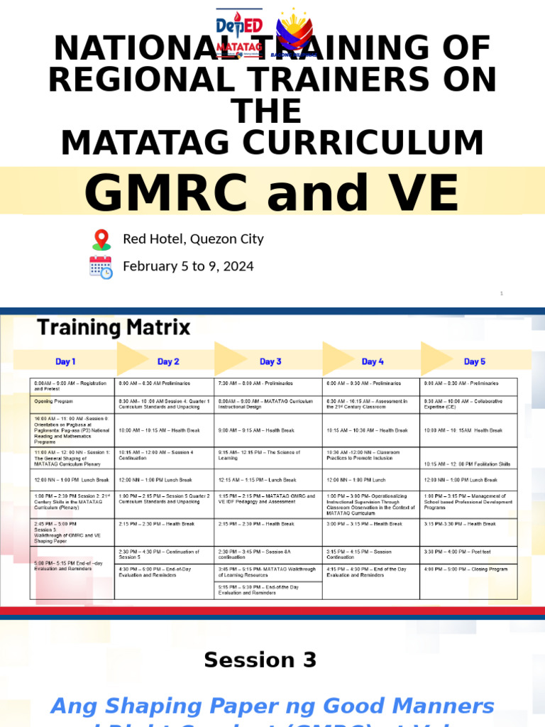 Final SD GMRC VE Session3 Valdez | PDF