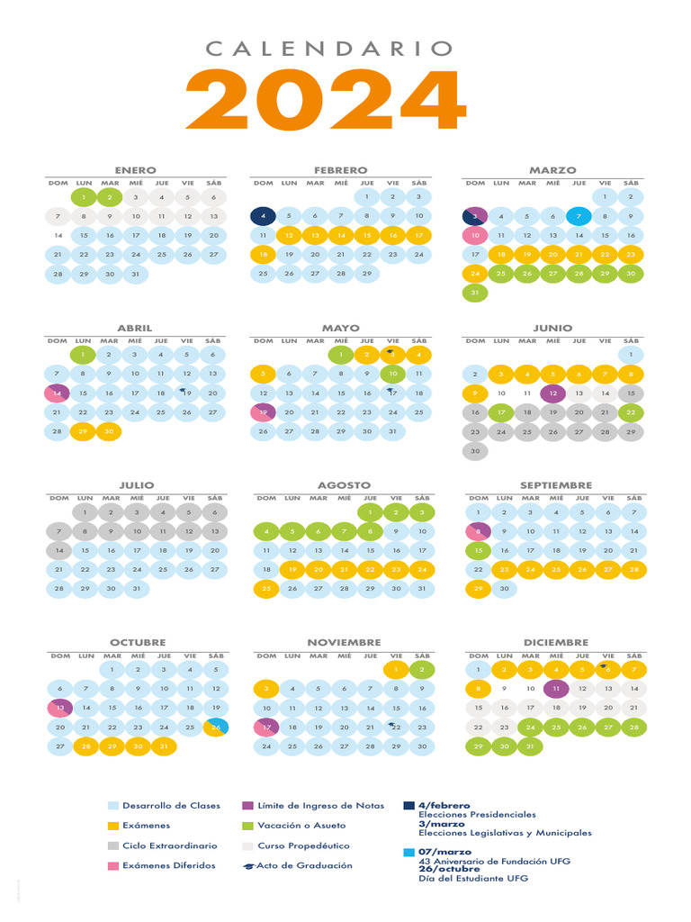 Calendario Académico UFG 2024 | PDF