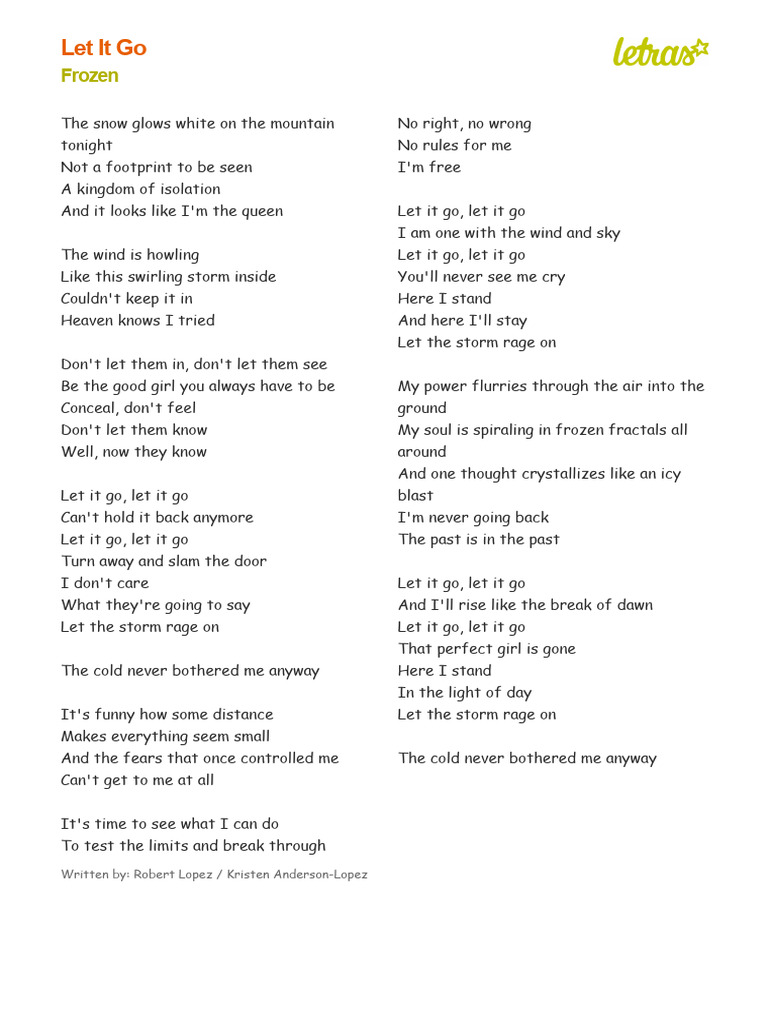 LET IT GO - Frozen | PDF