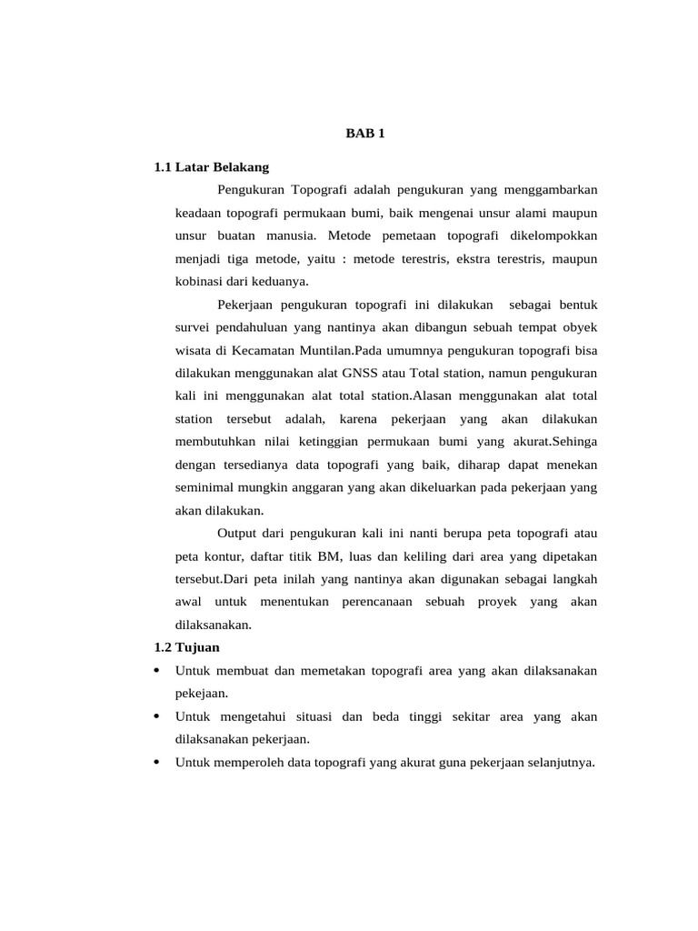 Laporan Pengukuran Topografi - Muntilan | PDF