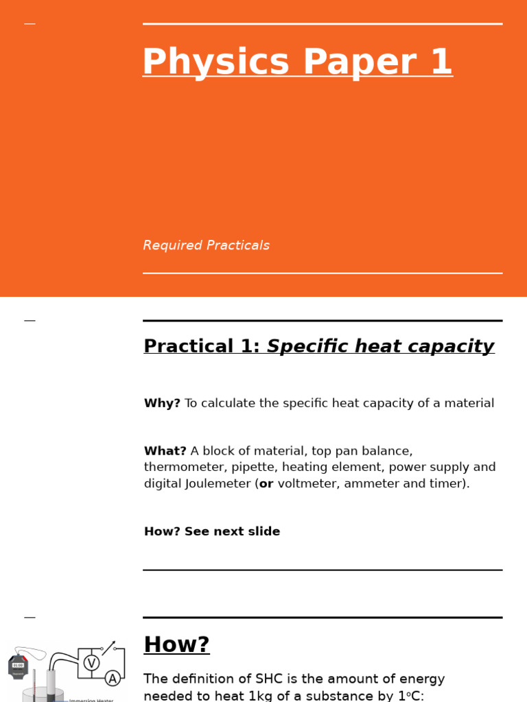 Physics Paper 1 - Required Practicals | PDF | Series And Parallel ...