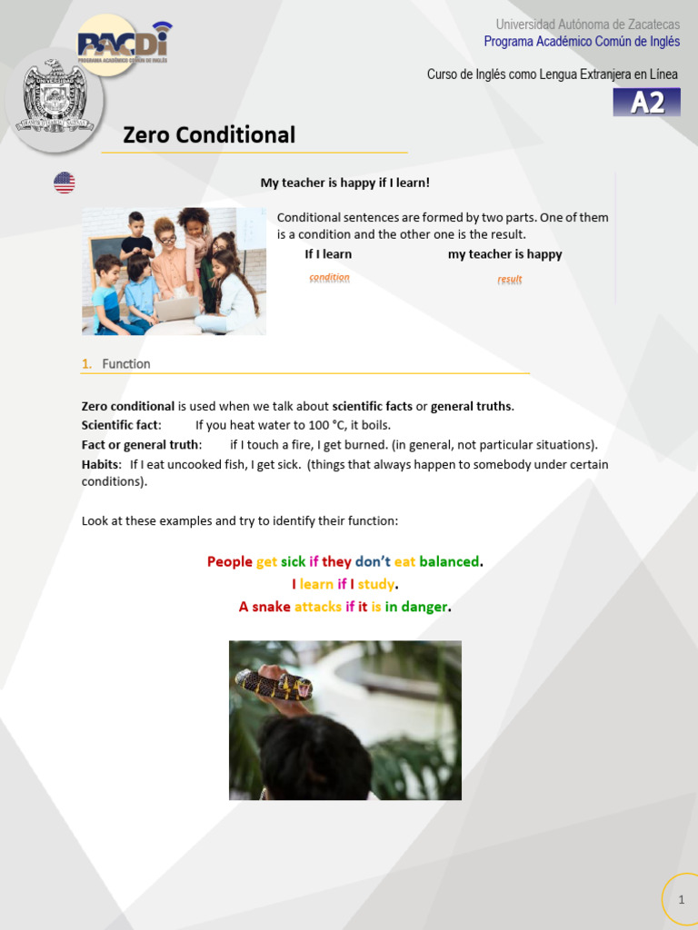 E1M6T1-Zero_Conditional | PDF | English Grammar | Linguistics