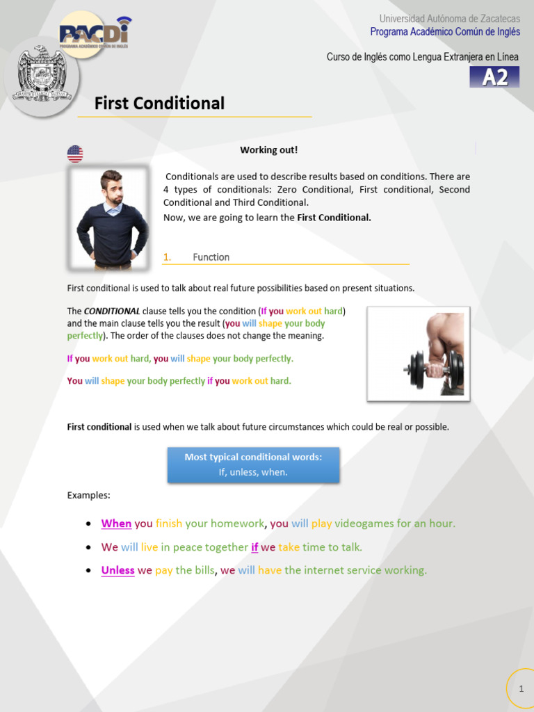 First Conditional Explained | PDF | Syntax | Language Mechanics