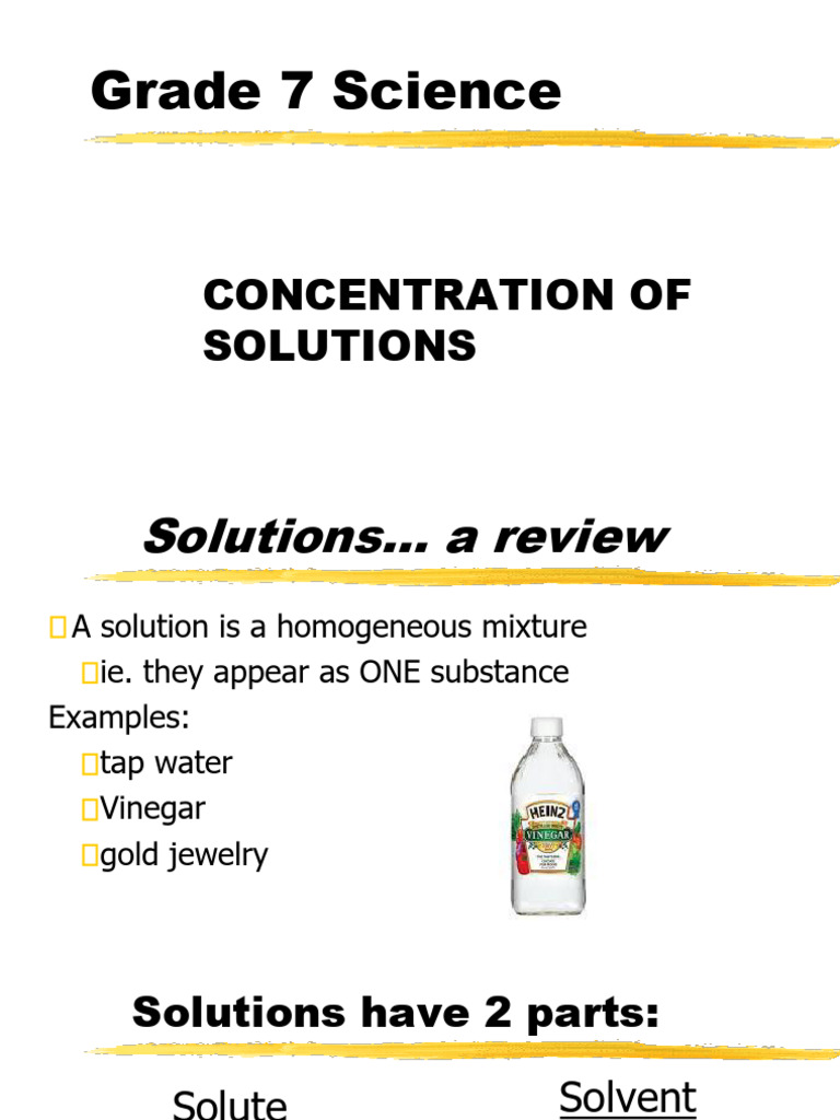 Lesson 9 Concentrations of Solutions | PDF | Solubility | Chemistry