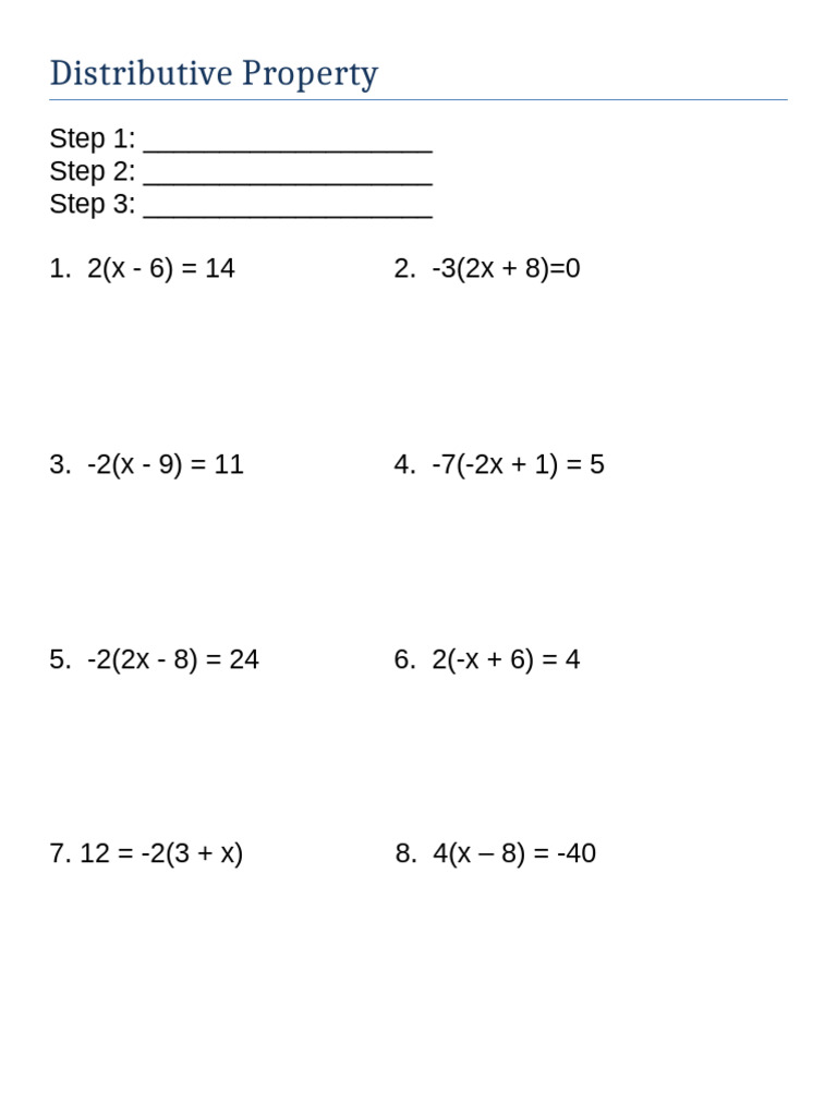 Distributive Property Notes | PDF