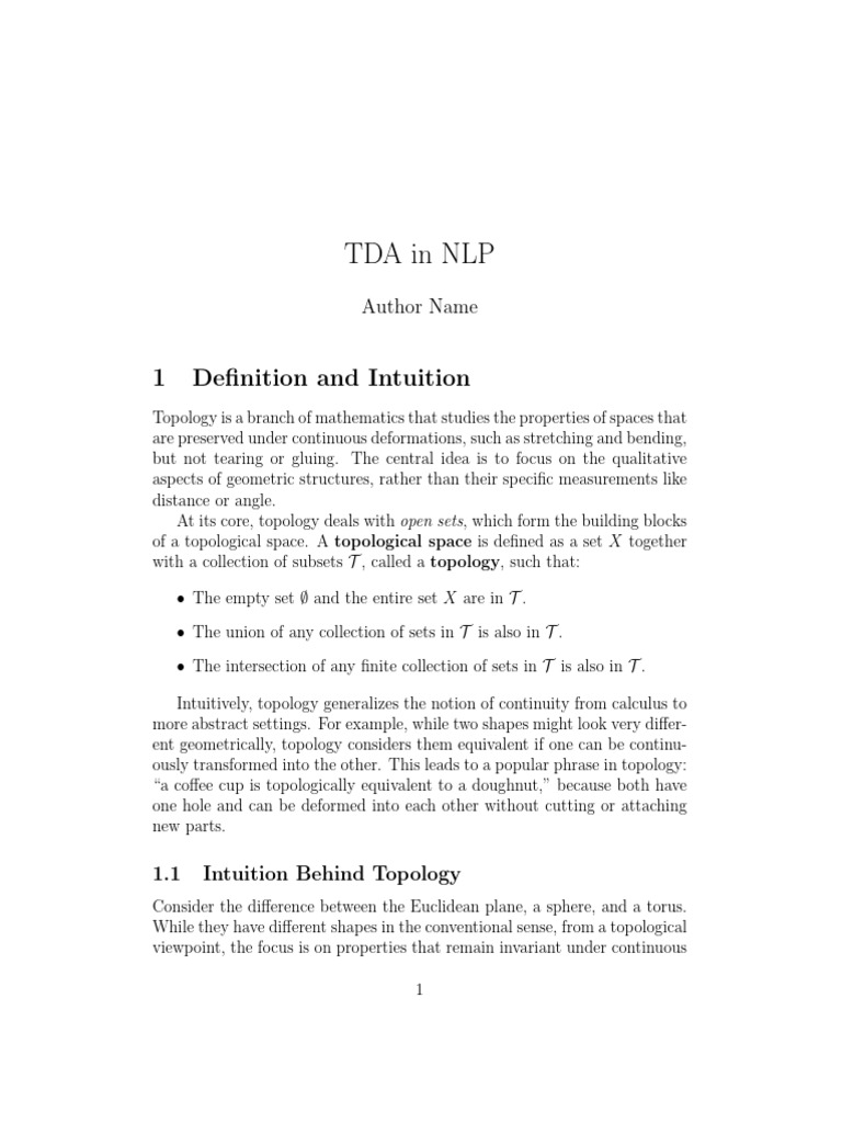 TDA_in_NLP | PDF | Topology | Continuous Function