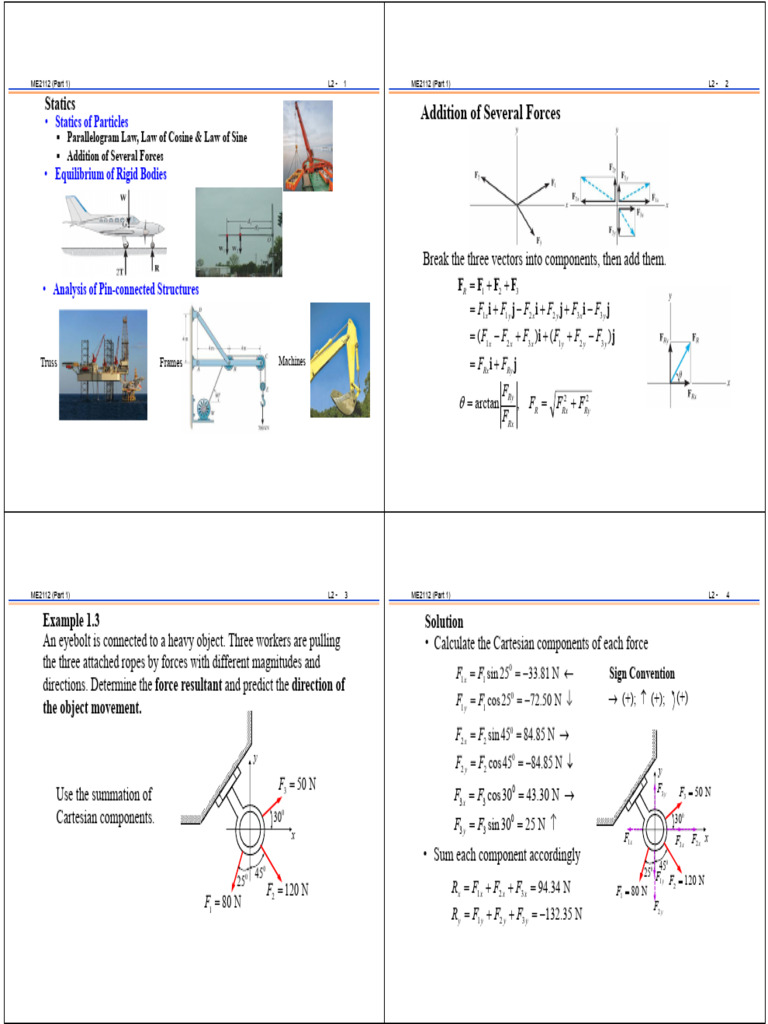 ME2112-(Part 1)-Statics-L2 | PDF | Force | Mechanical Engineering