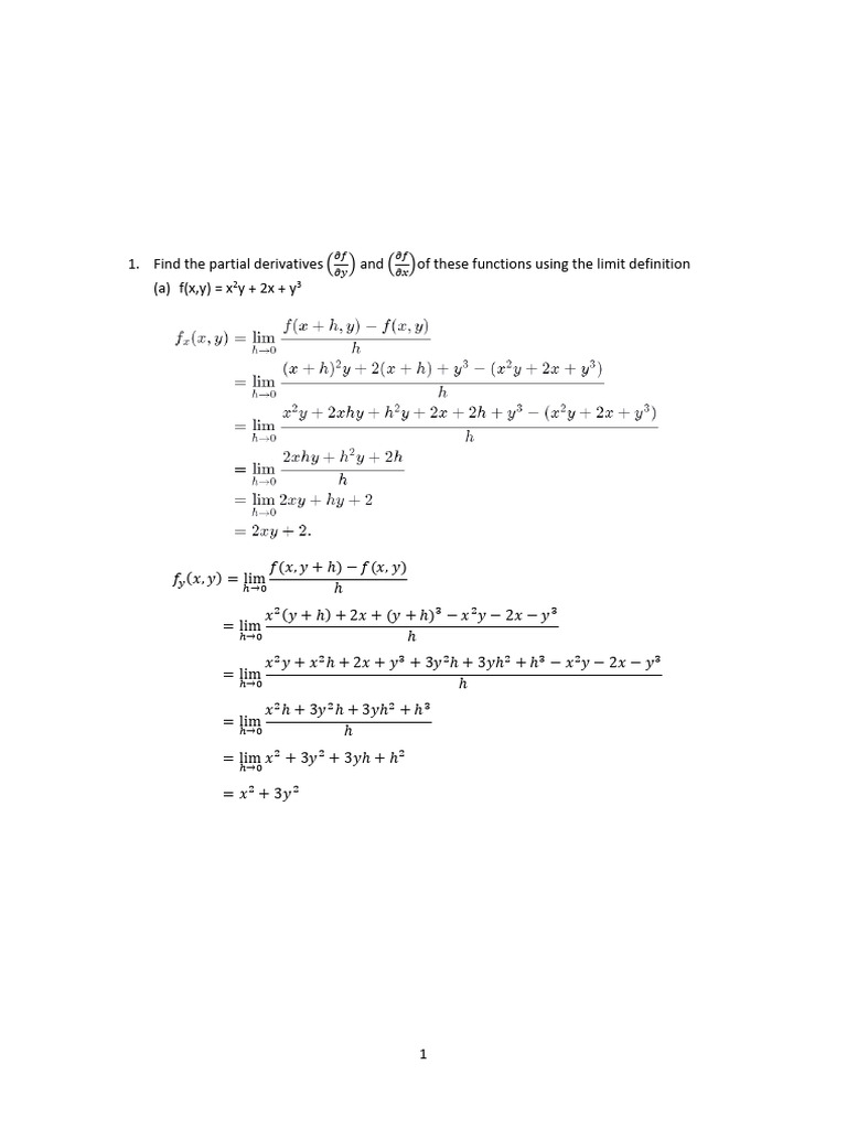 Tutorial 2 Answer | PDF | Derivative | Mathematical Analysis