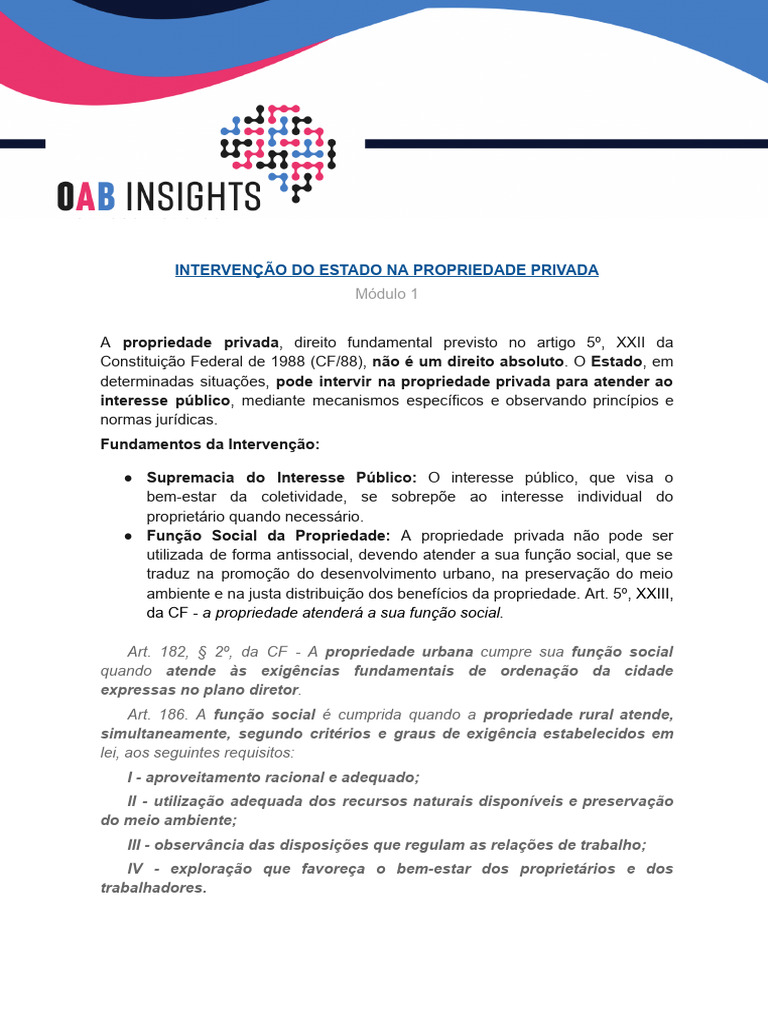 Intervenção do Estado na Propriedade Privada | PDF | Propriedade ...